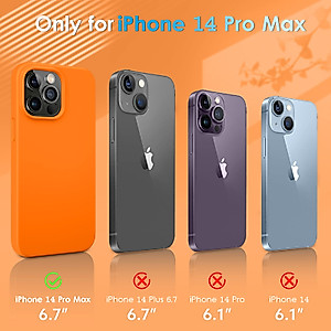 DTTO Compatible with iPhone 14 Pro Max Case, Ultra Slim Soft Premium Liquid Silicone [Military Grade Drop Protection] Full-Body Protective Bumper Phone Case for iPhone 14 Pro Max 6.7"(2022)- Orange