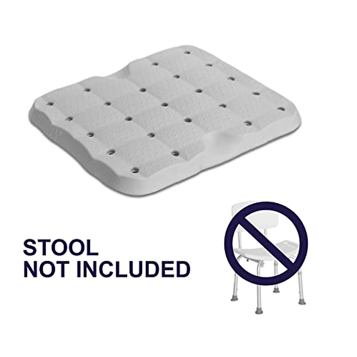 KMINA - Shower Seat Cushion Waterproof (15.5”x12.5”x1.3”, Stool not Included), Bath Seat Cushion for Elderly, Bath Chair Cushions for Seniors, Kneeling Pads, Stadium Seat Cushion - Made in Europe