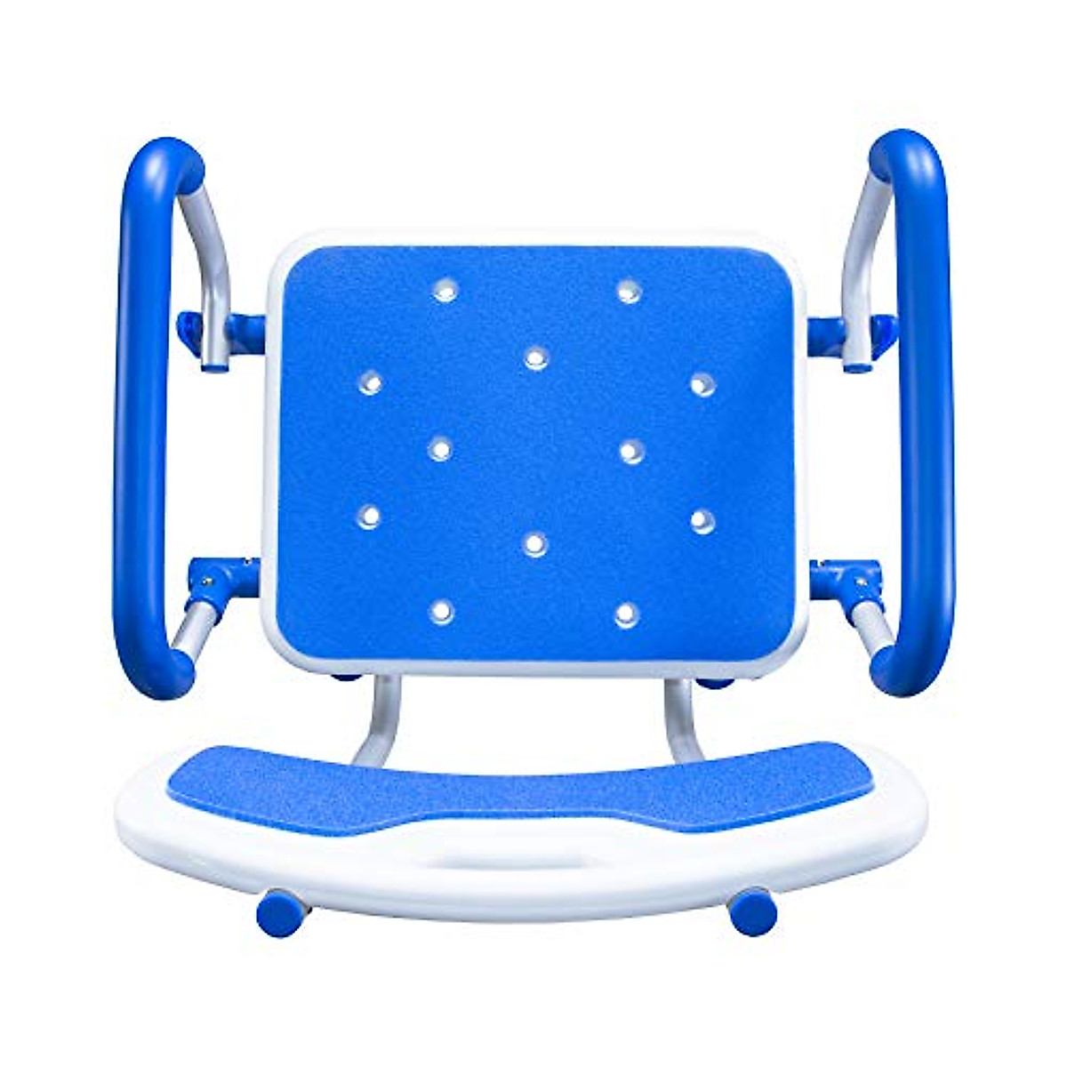 PCP Shower Safety Chair, Bath Bench with Backrest, Swing Arms, Adjustable Height, Medical Senior Support, Chair Style, Foam Padded