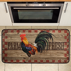 ALAZA Rooster Kitchen Floor Mat Farmhouse Kitchen Non Slip Comfort Mat 39x20 inches