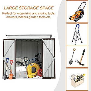 Outdoor Storage Shed 6x4 Feet Outdoor Shed,Metal Sheds Garden Shed with Lockable Door,Tool Shed for Patio Lawn Backyard,Perfect to Store Garden Tools,Bike Accessories,Lawn Mower