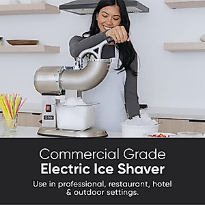 Tartle Kitchen - Stainless Steel Dual Blade Ice Shaver Snow Cone Maker Machine - Summer Parties & Refreshing Treats - Durable Easy to Use & Clean - Ideal for Catering, Restaurant & Commercial Kitchens