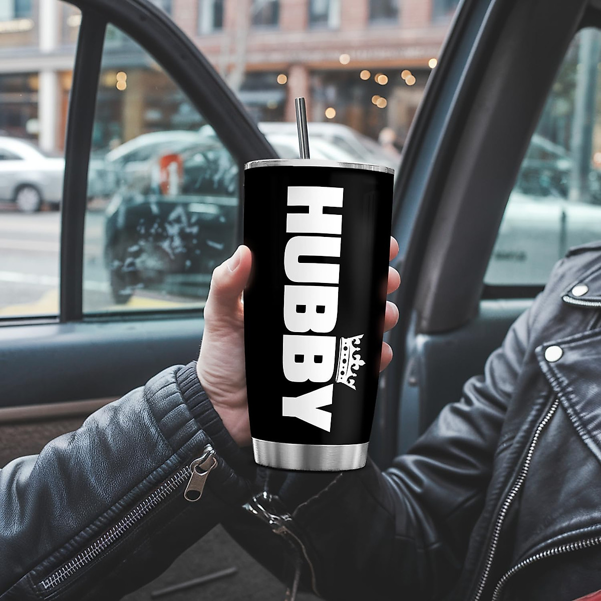 20 Oz Stainless Steel Tumbler For Husband, Hubby Tumbler, Husband Gifts From Wife - Christmas, Valentine'S Gifts For Husband, Anniversary Present For Him, Husband Gift, Hubby Birthday Gift