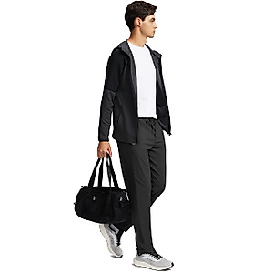 G Gradual Mens Sweatpants Zipper Pockets Tapered Track Athletic Pants for Running, Exercise, Workout (Black, X-Large)