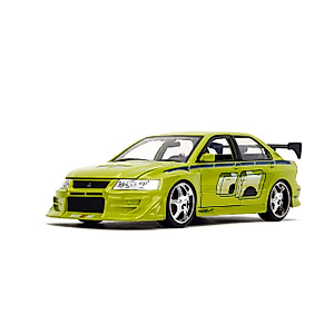 Jada Toys Fast & Furious 1:24 Brian's Mitsubishi Lancer Evolution VII Die-cast Car, Toys for Kids and Adults, Lime Green (99788)