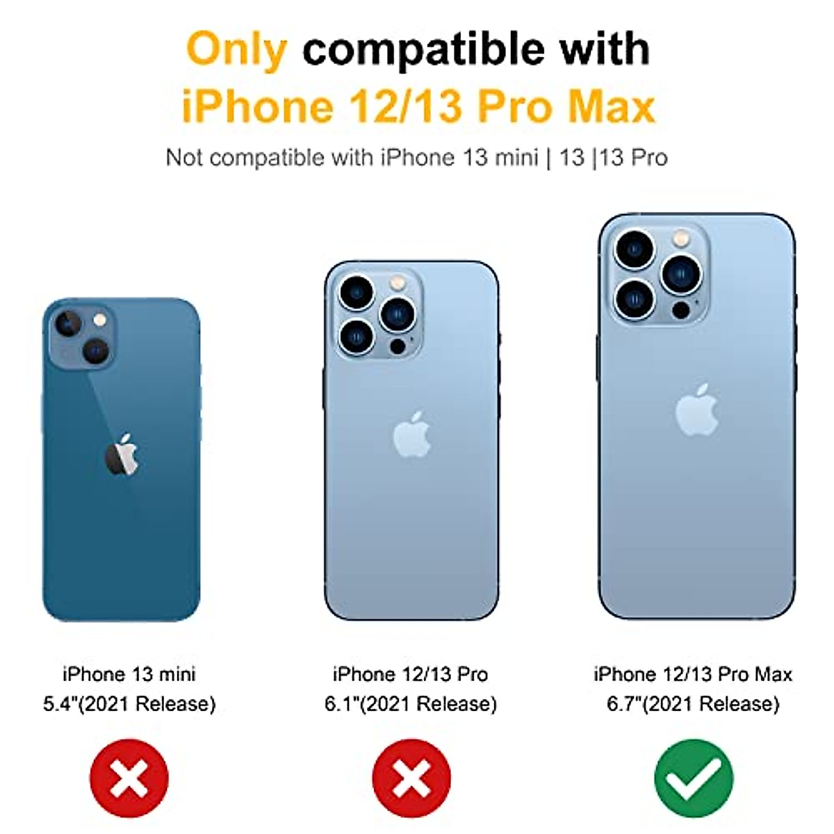 CUCICU Magnetic Case for iPhone 12/13 Pro Max Case, Heavy Duty Case Compatible with MagSafe, Military Grade Drop Protective Shockproof Lightweight Slim Case for iPhone 12/13 Pro Max 6.7 Inch(Black)