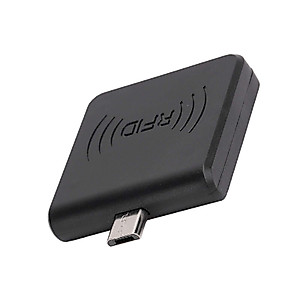 Portable Phone UHF RFID Handheld Writer and Reader, High Frequency ID Reader for Smartphone With Micro USB (Black)