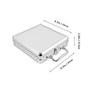 GANAZONO Metal Chip Cases Poker Chip Box Empty Poker Chip Case Alloy Carrier Aluminum Travel Case with Handle for Texas Holdem