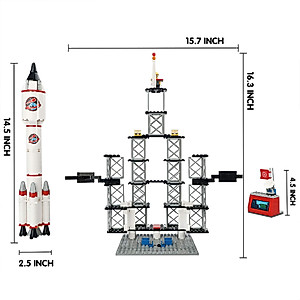 BRICK STORY Rocket Launch Center Space Explorer Building Kit Space Shuttle Adventure Building Sets for Kids 6-12 Years Old City Space Discovery Rocket Spaceship STEM Aerospace Toys (309PCS)