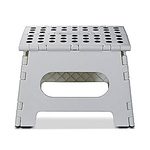 Handy Laundry Folding Step Stool, The Lightweight Step Stool, Sturdy Enough to Support Adults & Safe Enough for Kids, Opens Easy with One Flip, for Kitchen, Bathroom, Bedroom, Kids or Adults, (White)