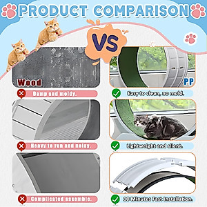 Cat Wheels for Indoor Cats, 31.5'' Cat Exercise Wheel, Cat Wheel with Brake, Removable Running Mat, Easy to Install,Cat Wheel Exerciser for Cat's Fitness & Health,Suitable for Most Cats (Blue)