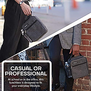 MAZFORCE Original Lunch Bag Insulated Lunch Box - Food Safe Durable Lunchbox for Men - BPA Free Small Reusable Lunch Bags for Adults, Teens, Boys, Women (Dark Gray)