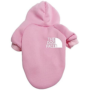 Dog Hoodie, Comfortable Soft Breathable Warm Dog Clothes, Outdoor Sports Dog Face Hoodie, for Small, Medium, and Large Dogs (Small, Pink)