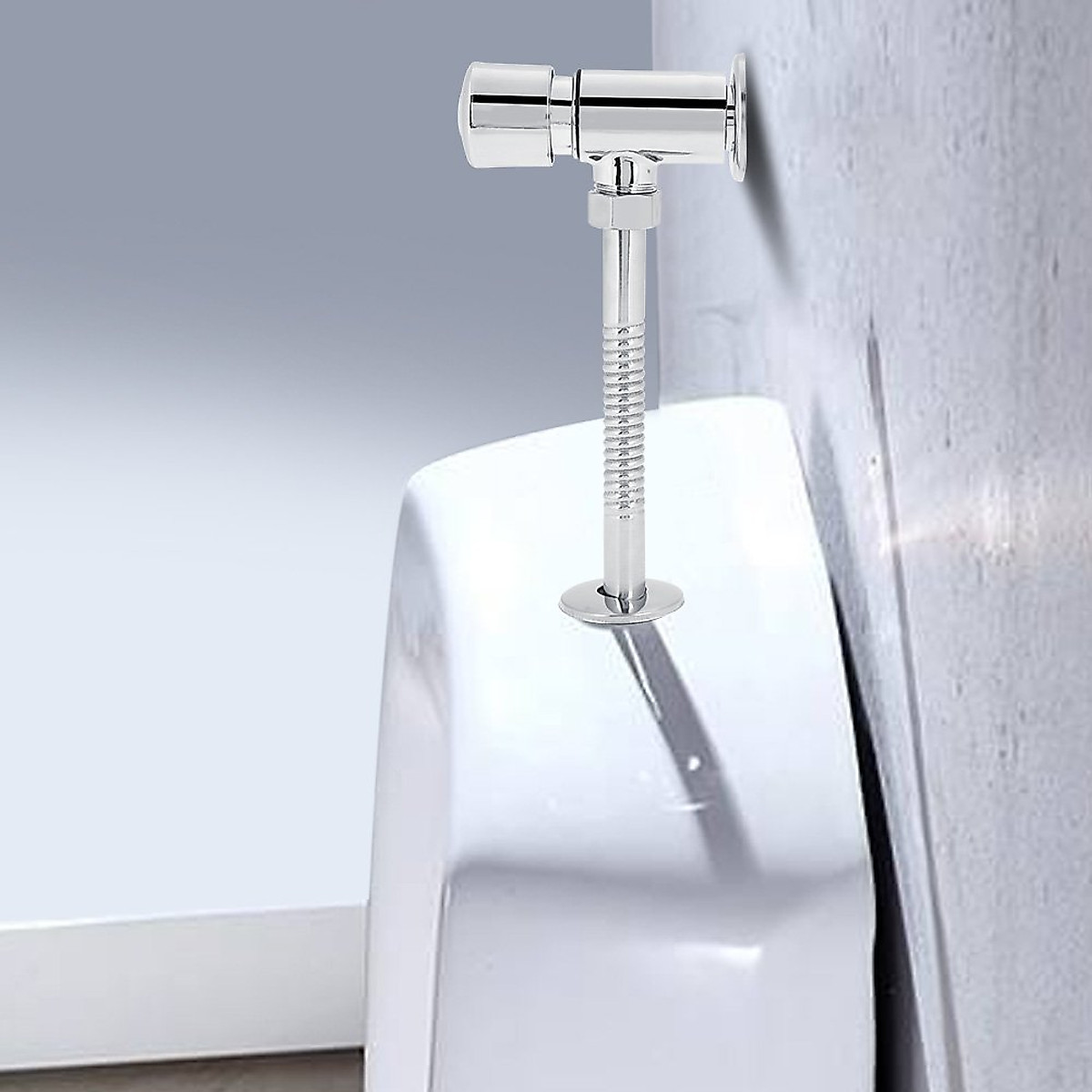 Urinal Flush Valve, Zinc Alloy Urinal Flush Valve, Closet Flush Valve, Metal Bidet T-Adapter with Shut-Off Valve, Hy-Brid Fiber-Polymer Reinforced Design, Hand Pressing Flushing Tool