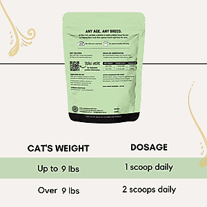 Probiotic for Cats & Kittens - Cat Probiotic Powder for Hairball Prevention, Digestive Support, Immune Health, Prebiotics, and Diarrhea Relief - Suitable for Indoor Cats & Kittens - 60 Scoops
