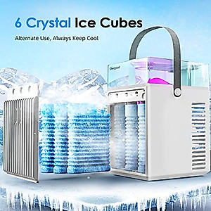 Air Conditioner Fan, Small AC Air Cooler with 20.3Oz Water Tank and 3-In-1 Air Cooler with Humidifier and Fan Modes for Bedroom Home Office and Room Grey