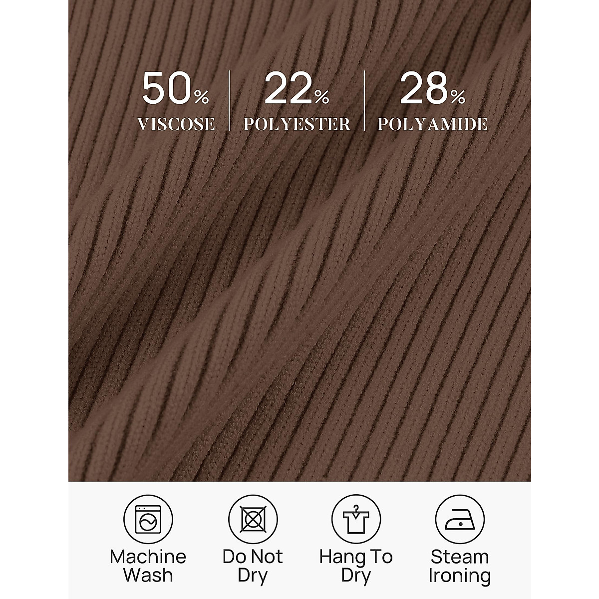 ZESICA Sweaters for Women Spring Long Sleeve V Neck Ribbed Knit Pullover Tops Casual Slim Fit Basic Tee Shirts,Mocha,Small