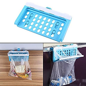 Plastic Garbage Bag Rack, Kitchen Garbage Bag Storage Rack, Folding Garbage Shelf Bag Fixing Bracket Hanging Trash Rubbish Storage Holder Trash Bin Garbage Bag for Kitchen Cupboard Door