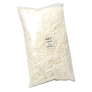 Basket Grass,Crinkle Cut Tissue Paper,Recyclable Craft Shred Confetti Raffia Paper Filler,For Easter Gift Box Wrapping Packing Filling,100g 3.53oz Party Decoration (white)