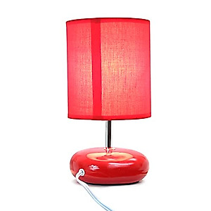 Simple Designs LT2005-RED-2PK Stonies Small Stone Look Lamp 2 Pack Set, Red