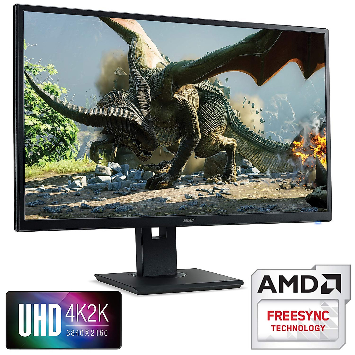 Acer ET322QK wmiipx 31.5" Ultra HD 4K2K (3840 x 2160) VA Monitor with AMD FREESYNC Technology (Display Port 1.2 & 2 - HDMI 2.0 Ports),Black