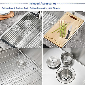 25 Drop In Kitchen Sink Stainless Steel-Hovheir 25x20 Drop In Topmount Sink 16 Gauge Stainless Steel Kitchen Sink Handmade Single Bowl Deep Kitchen Sink Outdoor Kitchen Sink with Cutting Board