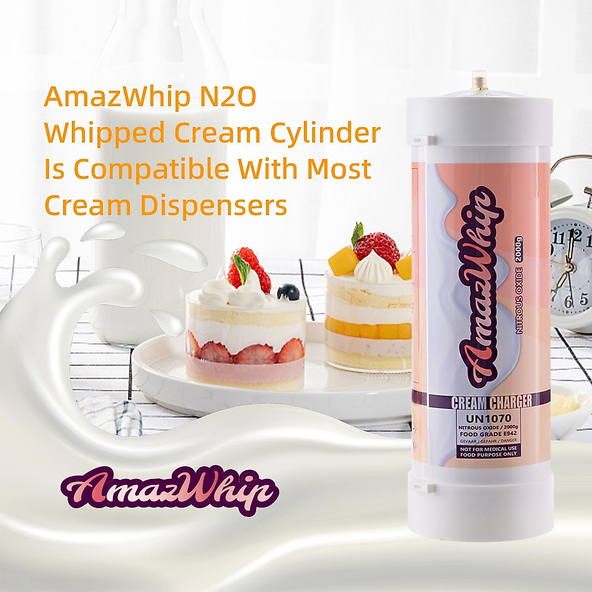AmazWhip Cream Charger 3.3L nitrous tank Whip Cream Charger Cylinders (1 pack)