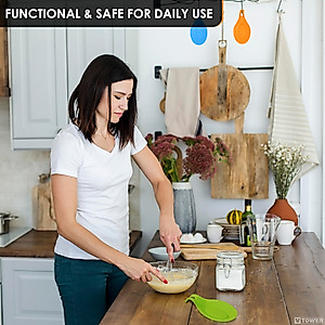 4Pcs Silicone Spoon Rest Set Kitchen Accessories - Heat Resistant Utensil Rest for Cooking Ladle Spoon Rest for Stove Top - Silicone Spatula Rest Spoon Rest Holder for Stove Top Kitchen Gadgets