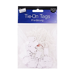 Just stationery 13 x 20 mm Pre Strung Tag (Pack of 200)