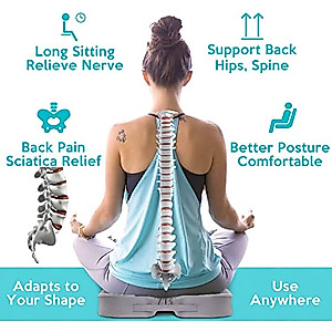 Seat Cushion Pillow for Office Chair, Butt, Tailbone, Back, Coccyx, Sciatica Memory Foam Cushions, Computer Desk Pain Relief Pad