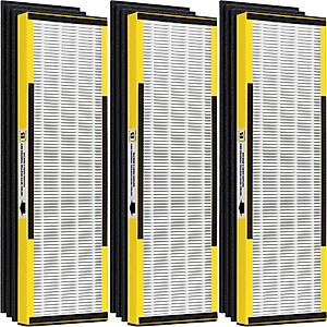 3 Pack FLT4825 Replacement Filter True HEPA Filter B, Compatible with Guardian Air Purifiers AC4825 AC4825E AC4300 AC4800 AC4900 AC4850, 3 True HEPA Filters & 9 Activated Carbon Pre-Filters.