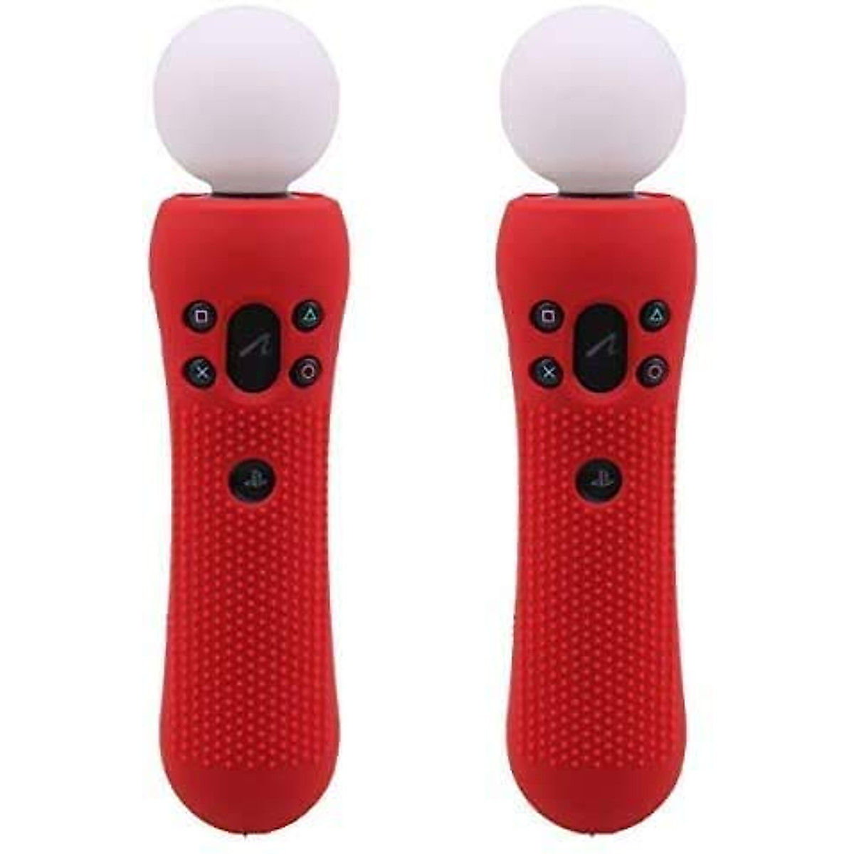 Anti-Slip Silicone Cover Rubber Protective Skin Case Cover for PS4 VR Move PS Move Motion Controller 1Pair Red