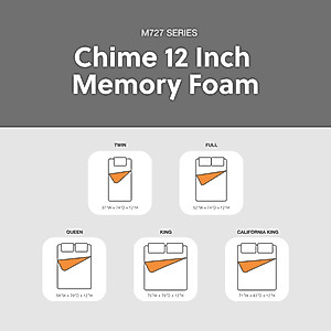 Signature Design by Ashley Twin Size Chime 12 Inch Medium Firm Memory Foam Mattress with Green Tea & Charcoal Gel