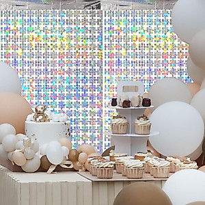 5 Packs Disco Foil Curtain, Retro 70s Disco Silver Metallic Foil Curtain Backdrop for Disco Bachelorette Party,Bridal Shower, Wedding Supplies