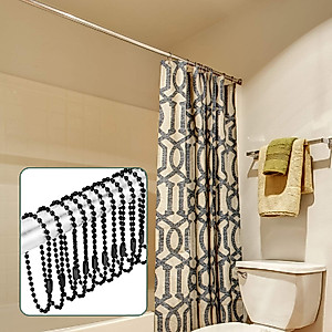 WILLBOND 100 Pieces 6 Inch Black Shower Curtain Hooks Rings Black Ring Hooks for Bathroom Shower Rods Curtains(Black)