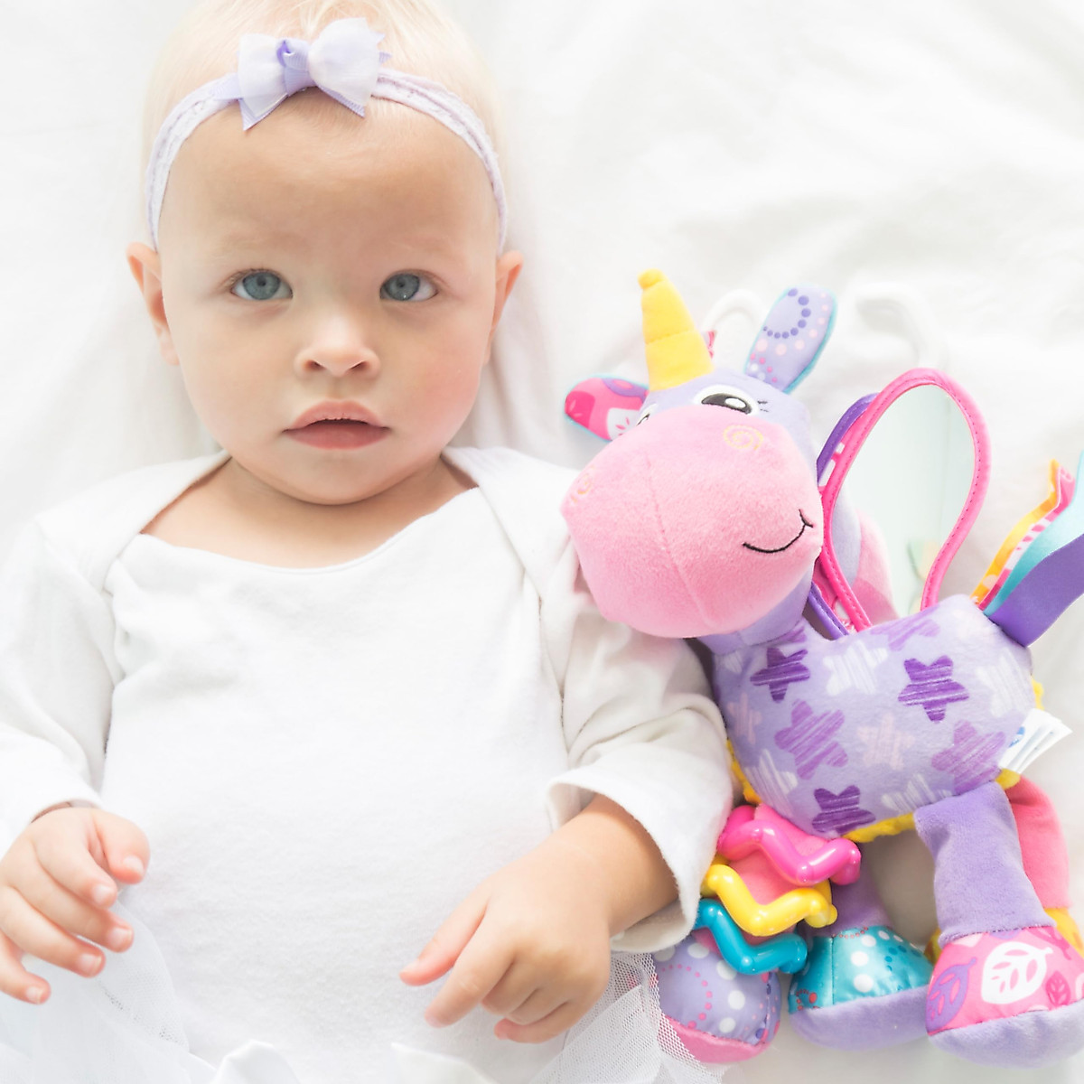 Playgro Baby Toy Activity Friend Stella Unicorn 0186981 for baby infant toddler children is Encouraging Imagination with STEM/STEAM for a bright future - Great Start for A World of Learning