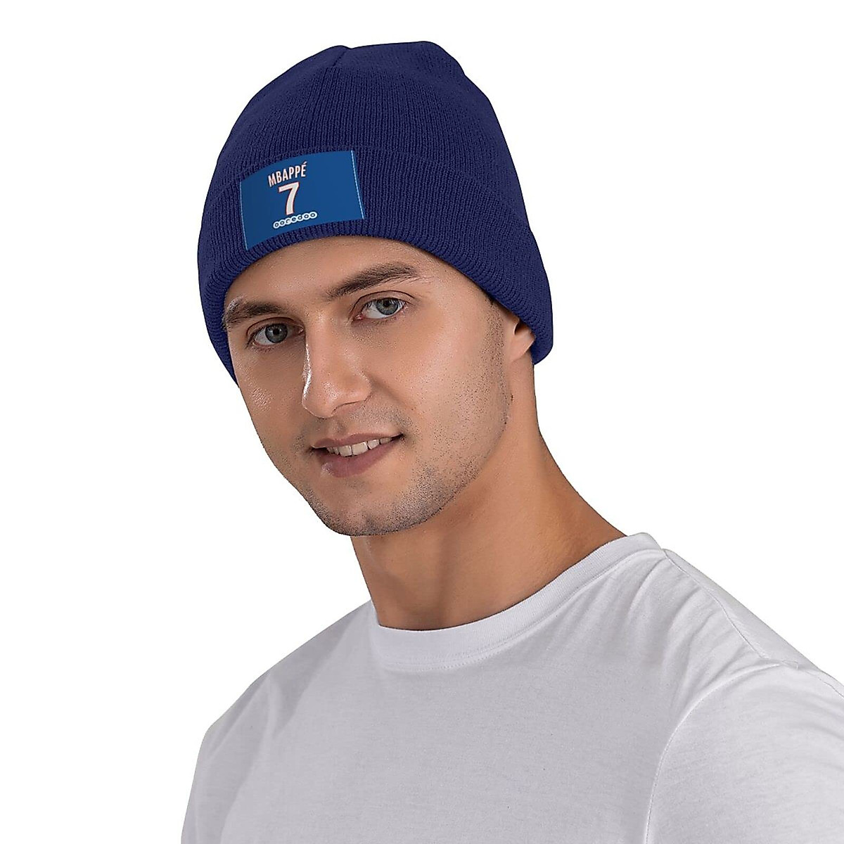Paris PSG #7 Mbappe 2021 Adult Knit Hats Casual Unisex Beanie Hat Cap,Balaclava,Half Balaclava Navy Blue