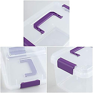 Sandmovie 5.5 Qt Storage Bins with Lids, Clear Plastic Storage Tote, 6-Pack