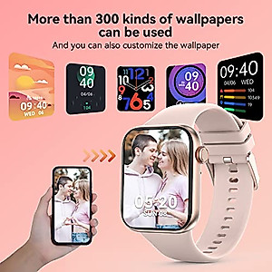 TaiSounds 2023 Upgrade Smart Watch (Answer/Make Call),1.95'' Display Smartwatch,Fitness Tracker with Multi Sport Modes,IP68 ,Step Calorie Counter,Sleep/Heart Rate Monitoring Watches,Rose Gold