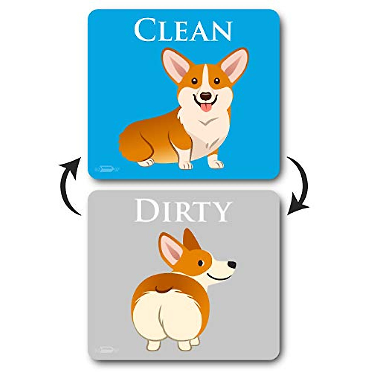 Dog Butt Funny Clean Dirty Dishwasher Magnet, Reversible Dish Washer Refrigerator Sign, Funny Corgi Butt, Double Sided Strong Kitchen Flip Indicator, Bonus Universal Magnetic Plate, Animal Magnet