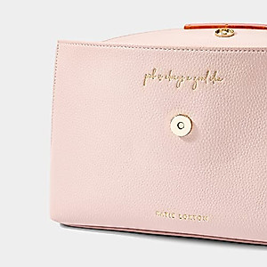 KATIE LOXTON Dani Tortoiseshell Womens Medium Vegan Leather Handbag Purse Clutch Dusty Pink