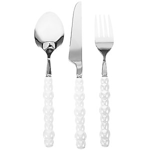 OSALADI 1 Set Dinnerware Serving Utensils Silverware Flatware Eating Utensils Western Food Tableware Steak Cutlery Home Tableware Home Cutlery Knives Stainless Steel White Ceramics