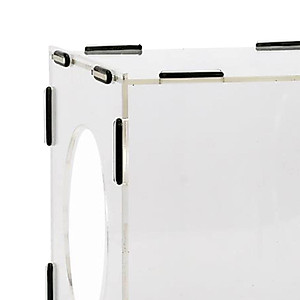 MagiDeal Enclosed Grinding Dust Box Acrylic with 2 Holes Portable Dustproof Clear Dust Hood Dust Cage for Engraving