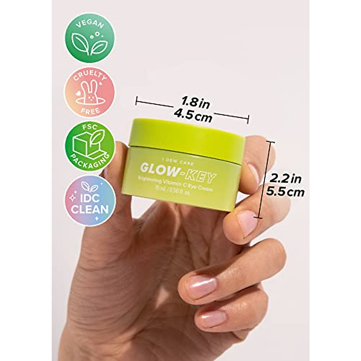 I DEW CARE Eye Cream with Applicator - Glow-Key | Gift, Gift set, Vitamin C, and Niacinamide for Dark Circles and Puffiness, 0.50 Fl Oz