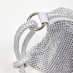 Women Rhinestone Handbag Chic Evening Purse Shiny Hobo bags Silver