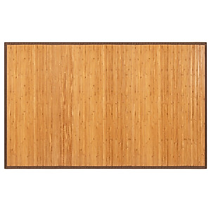 Giantex 5’ x 8’ Bamboo Area Rugs - Floor Mat with Anti-Slip Backing, Durable Roll-up Floor Rug, 60” x 96” Indoor Mat Rug for Dining Room, Living Room, Bedroom, Entryway, Bamboo Carpet (Modern)