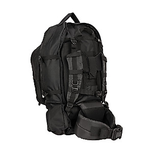 Mountain Warehouse Traveller 60 + 20L Travel Backpack - Detachable Black