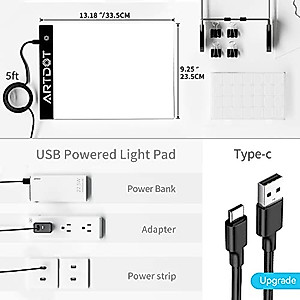 ARTDOT Diamond Painting Accessories for Diamond Art Kits, A4 Light Board and 30 Slots Diamond Painting Storage Containers