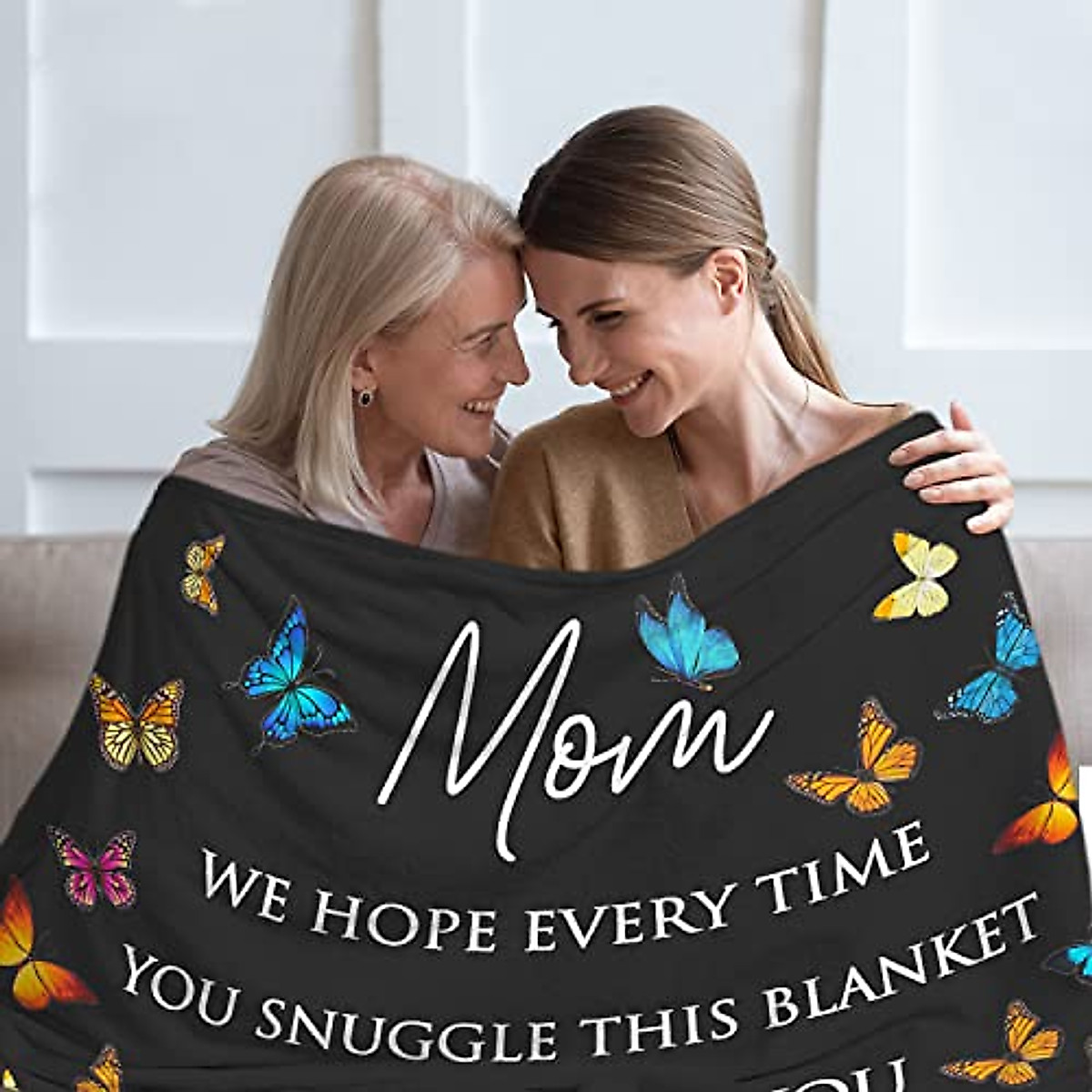 Gifts for Mom Blanket, Mom Gifts, Birthday Gifts for Mom, Mom Birthday Gifts, Mother's Day Mom Gifts from Daughters Son Soft Flannel Throw Blanket 60" x 50"