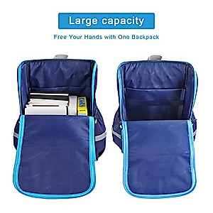 Fsoezso School Backpacks 16 * 12 * 5 in for boy, Cute Book Bag with Compartments for Teen boy Kid Students Elementary Middle School, Kids' School Bag, Blue